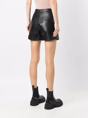 MANOKHI Jett High-waisted Leather Shorts - Black