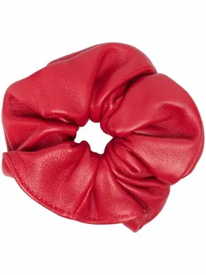 MANOKHI Leather Scrunchie - Red