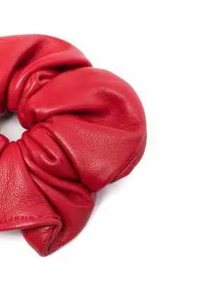 MANOKHI Leather Scrunchie - Red