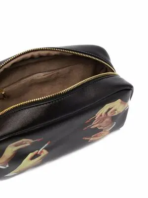 SELETTI Graphic-print Wash Bag - Black