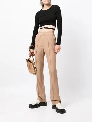 AMBUSH High-waisted Flared Trousers - Brown