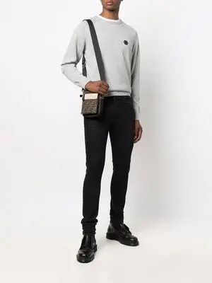 Philipp Plein Logo-patch Cotton Jumper - Grey