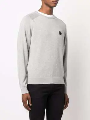 Philipp Plein Logo-patch Cotton Jumper - Grey
