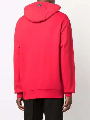 Philipp Plein Logo-print Pullover Hoodie - Red
