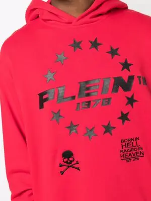 Philipp Plein Logo-print Pullover Hoodie - Red