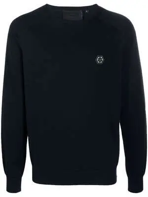 Philipp Plein Logo-patch Crew Neck Jumper - Blue