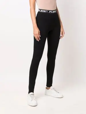 Philipp Plein Logo-waistband Leggings