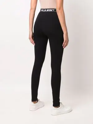 Philipp Plein Logo-waistband Leggings