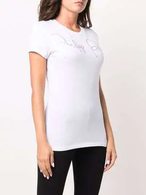 Philipp Plein Rhinestone Embellished Logo T-shirt
