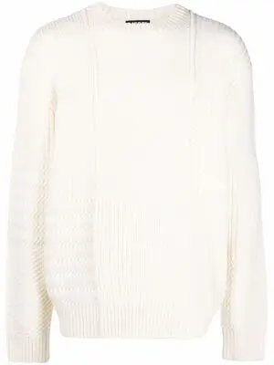 DIESEL® Textured-knit Wool Jumper - White