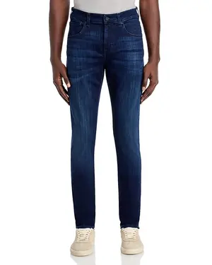 7 For All Mankind Luxe Performance Plus Slimmy Tapered Jeans - Deep Blue