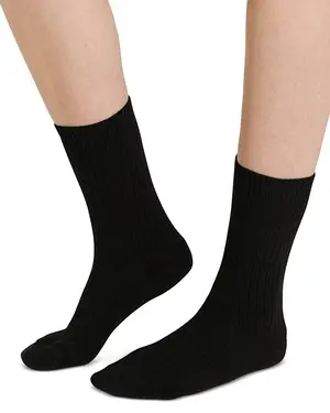 Hanro Ribbed Knit Socks - Black