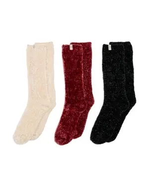 UGG Leda Sparkle Cozy Crew Socks Pack Cream/black/multi