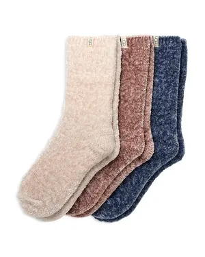UGG Leda Sparkle Cozy Crew Socks Pack - Cream/dawn Patrol/dart