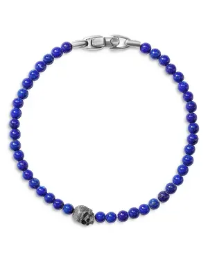 David Yurman Spiritual Beads Skull Bracelet With Lapis Lazuli