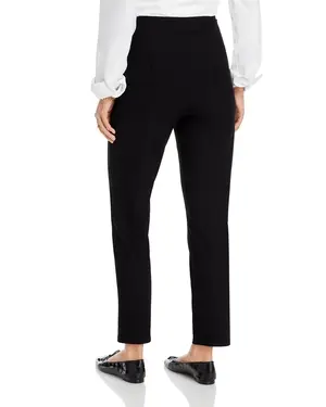 Eileen Fisher High-waist Slim-fit Trousers - Black