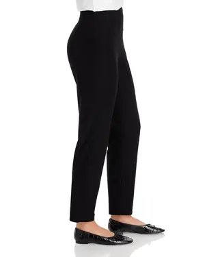 Eileen Fisher High-waist Slim-fit Trousers - Black