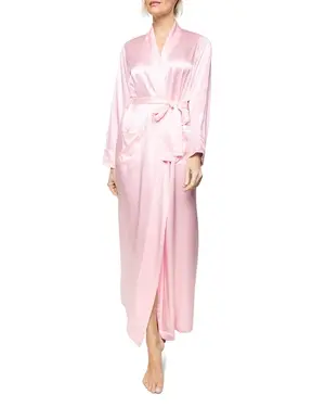 PETITE PLUME Silk Long Robe - Pink