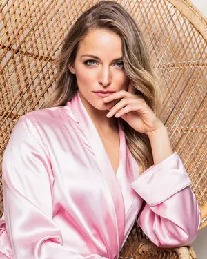 PETITE PLUME Silk Long Robe - Pink