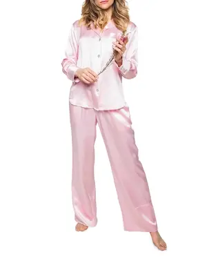 PETITE PLUME Silk Pajama Set - Pink