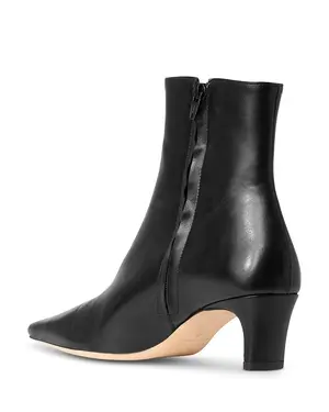 Staud Wally Leather Ankle Booties - Black Leather