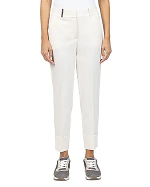 Peserico Peserico Women's Cuffed Hem Trousers Champagne