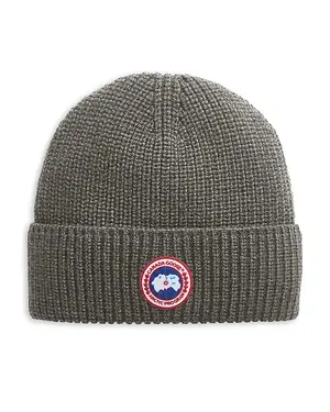 Canada Goose Arctic Disc Merino Wool Ribbed Toque Heather Gray
