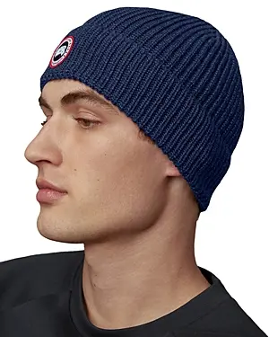 Canada Goose Arctic Disc Merino Wool Ribbed Toque Pacific Blue