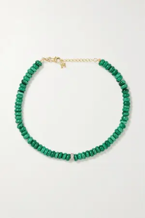 Mateo 14-karat Gold, Malachite And Diamond Bracelet - Green