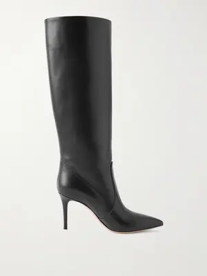 GIANVITO ROSSI Hansen 85 Leather Knee Boots - Black