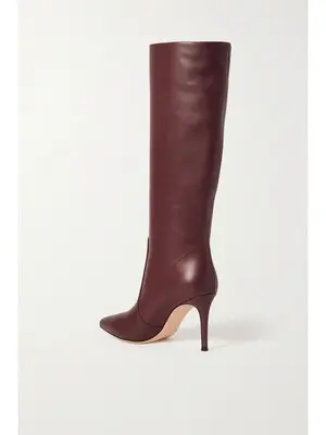 GIANVITO ROSSI Hansen 85 Leather Knee Boots - Burgundy