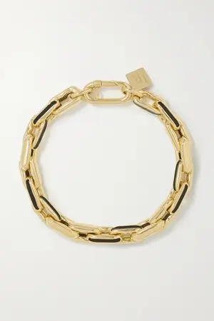 Lauren Rubinski Small 14-karat And Enamel Bracelet - Gold