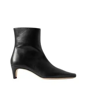 Staud Wally Leather Ankle Boots - Black