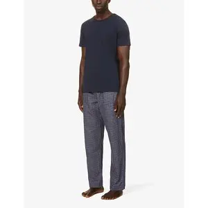 Derek Rose Braemar Cotton-flannel Pyjama Bottoms - Navy