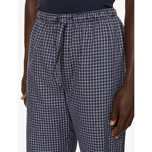 Derek Rose Braemar Cotton-flannel Pyjama Bottoms - Navy