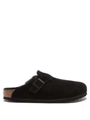 BIRKENSTOCK Birkenstock - Boston Buckled Suede Clogs - Mens - Black - Black