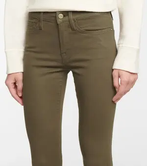 FRAME Le Skinny De Jeanne Mid-rise Jeans - Green