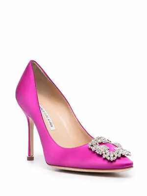 Manolo Blahnik Hangisi Satin Pumps - Purple