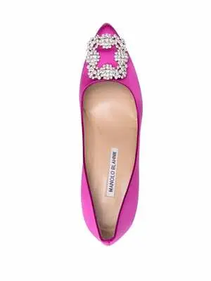 Manolo Blahnik Hangisi Satin Pumps - Purple