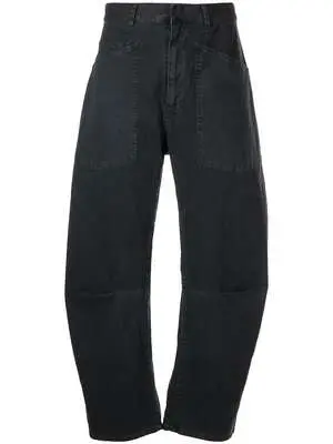 NILI LOTAN Curved-leg Denim Jeans - Grey