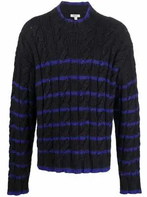 PHIPPS Striped Cable Knit Jumper