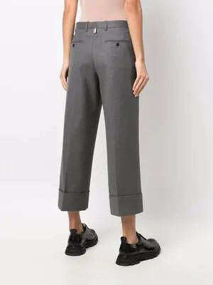 Thom Browne Cuffed-hem Cropped Trousers - Grey