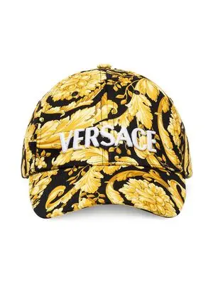 Versace Versace Barocco Embroidered Baseball Cap Black