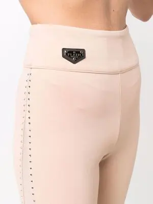 Philipp Plein Stud-detail Sheer-paneling Leggings