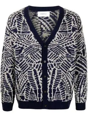PORTS V Abstract-pattern Cardigan
