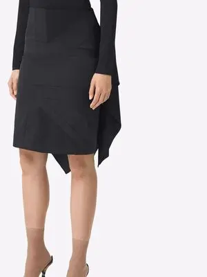 Burberry Flag Print Draped Skirt