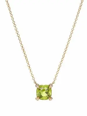 David Yurman 18kt Yellow Châtelaine Peridot & Diamond Pendant Necklace - Gold