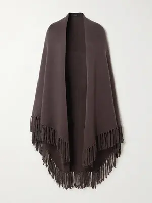 Arch4 Fringed Cashmere Wrap Brown