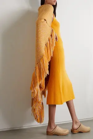 Arch4 Fringed Cashmere Wrap - Yellow