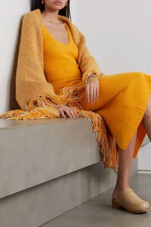 Arch4 Fringed Cashmere Wrap - Yellow